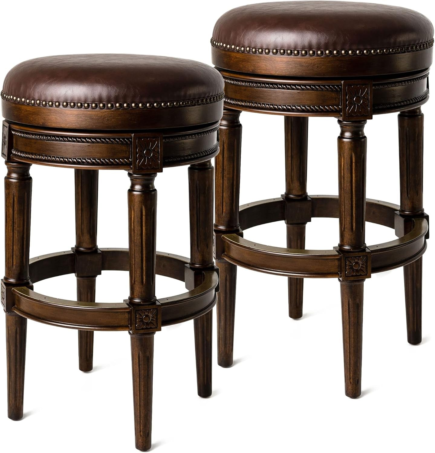 Pullman 31 Inch Tall Bar Height Upholstered Backless Barstool in Dark ...