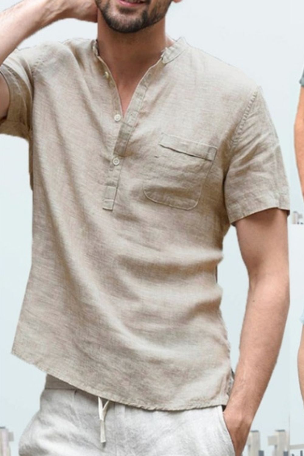 Men's Full Size Half Button Short Sleeve Polo Plus Size – walbiz.com