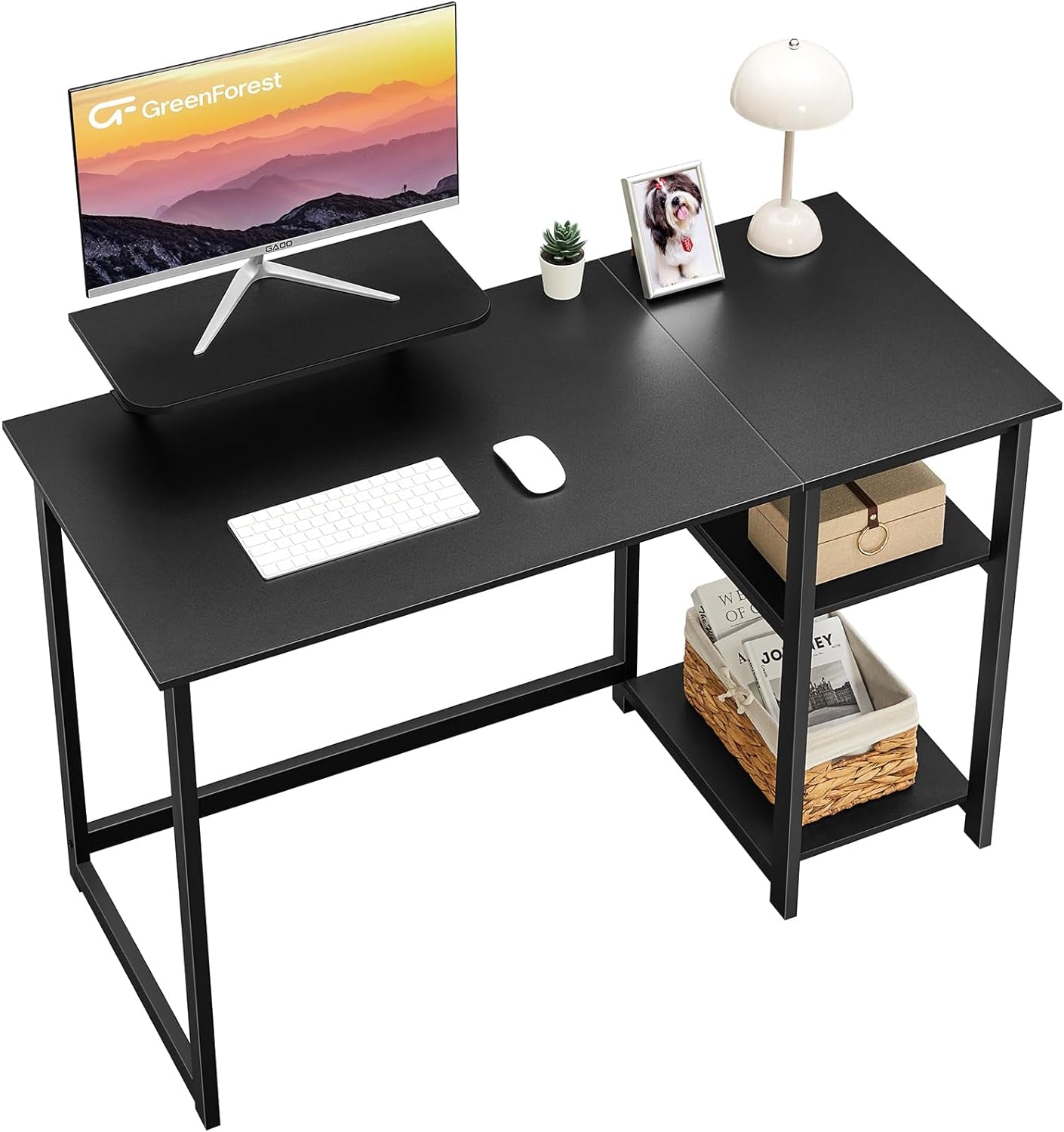 Computer Desk 39 Inch with Monitor Stand, Office Desk with Adjustable ...