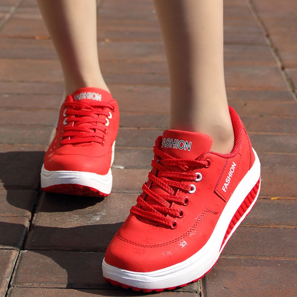 Lace Up Rocker Sole Sneakers – walbiz.com